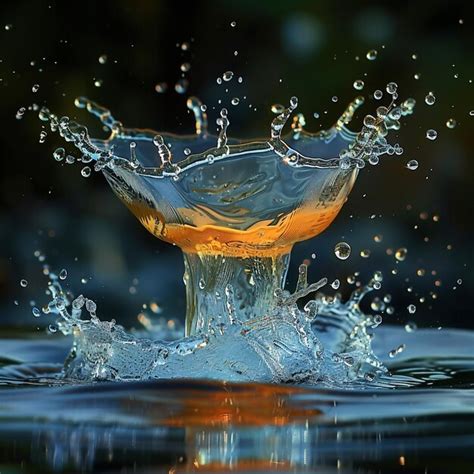 Premium Photo A Water Droplet Has Been Dropped Into The Water