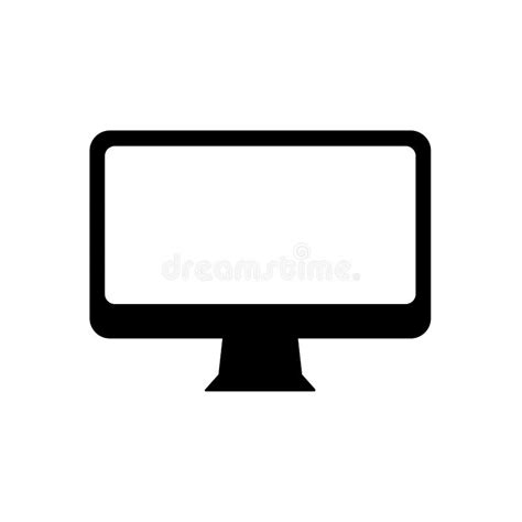 Computer Monitor Icon In Flat Style Vector Icon For Apps UI Websites Black Icon Vector Stock