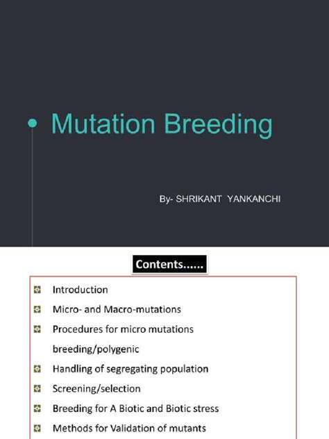 Mutation Breeding Pdf