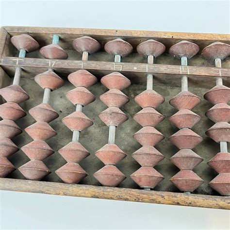 Vintage Japanese Abacus Wooden 14 Decimal Places Soroban 90 Bead Shoguns Gallery