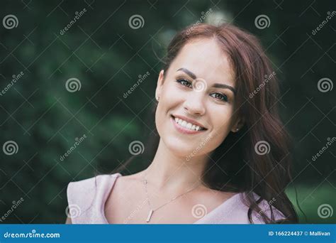 Beautiful Young Long Haired Brunette Stock Image Image Of Model Female 166224437