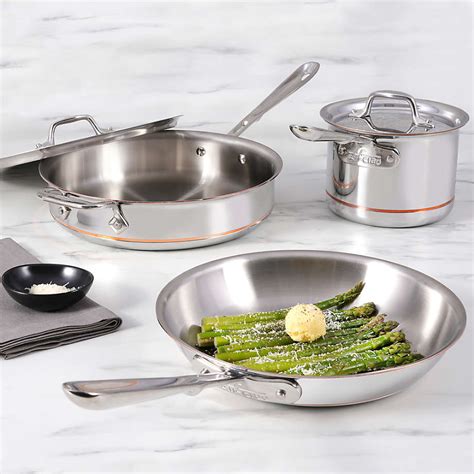 All Clad Copper Core 5 Piece Cookware Set Reviews Crate And Barrel