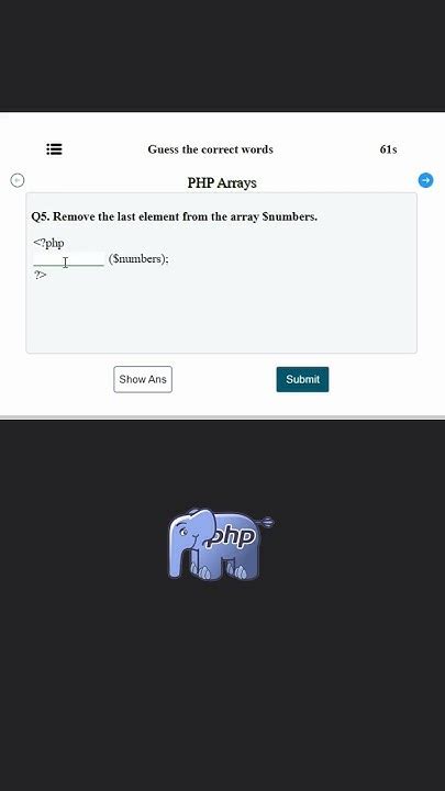 1 marks php array question for interview coding question answer php
