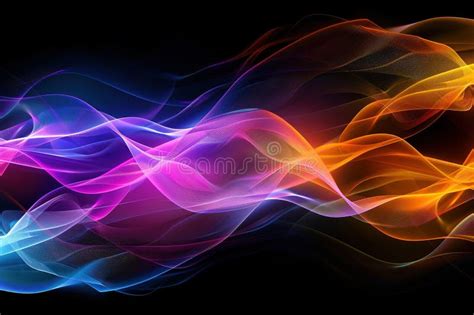 Vivid Abstract Waves Of Colors Creating A Dynamic And Vibrant Visual Display Stock Image Image