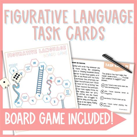 Simile And Metaphor Task Cards Hyperbole And Personification Figurative Language