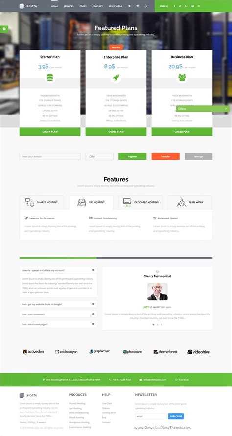 x data whmcs7 and html5 powerful web hosting template web hosting