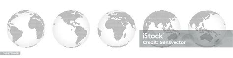 대륙 육지와 물 질량 흑백 세계지도 디지털 점과 선이 있는 지구 지구의 고립된 아이콘 지리 벡터 3d 현실적인 스타일 0명에
