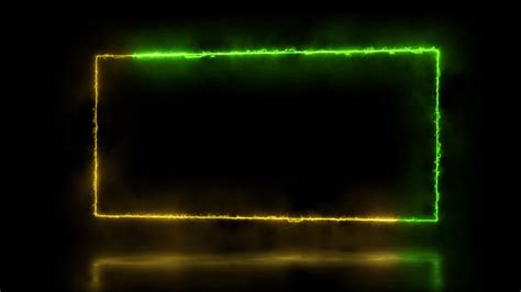 Abstract Animated Light Neon Effect Rectangle Frame Overlay Loop Background For Presentation