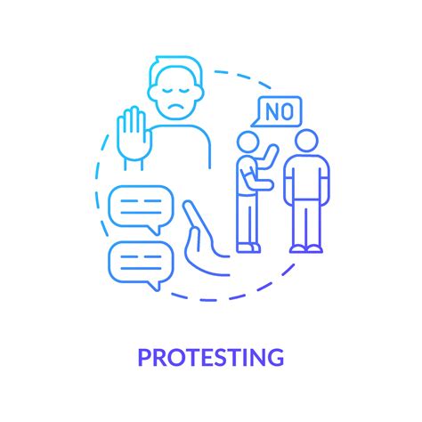 Protesting Blue Gradient Concept Icon Functional Communication