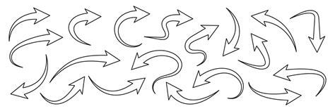 Curve Arrow Vector Icons Set Round Arrow Up And Arrow Down Black Line Symbols Vector