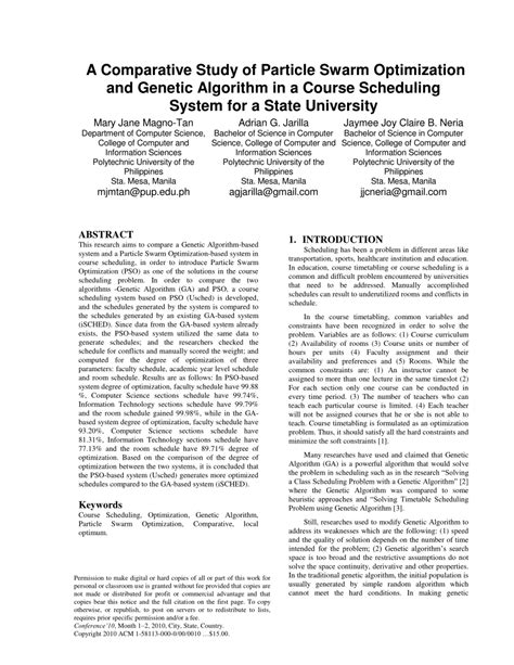 Pdf A Comparative Study Of Particle Swarm Optimization And Genetic
