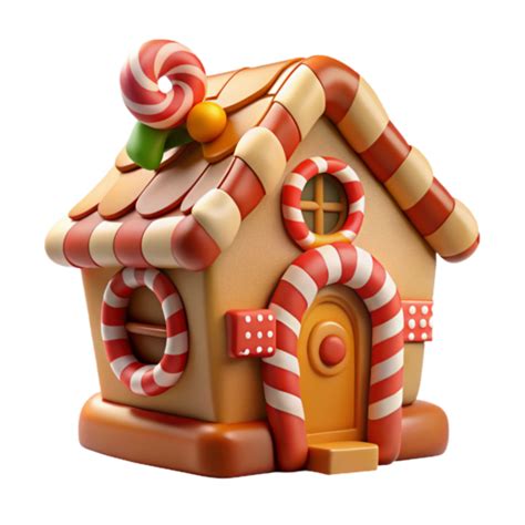 Caramelo Caña Pan De Jengibre Casa 3d Modelo 56480786 Png