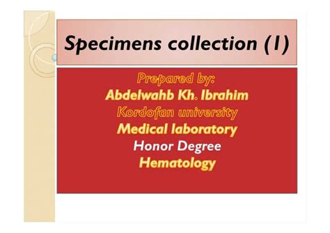 Types Of Specimen Collection Pdf