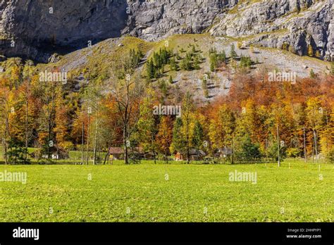 Lauterbrunnen Valley In The Colorful Autumn Season Berner Oberland