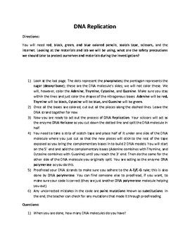 DNA Replication By Simple Science Investigations TPT
