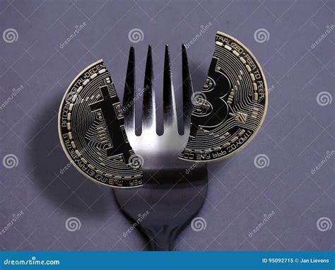 Bitcoin Hard Soft Fork Stock Image Image Of Cutlery 95092715