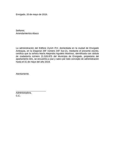Modelo De Carta De Autorizacion Certificado De Paz Y Salvo Vrogue My
