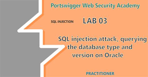 sql injection attack querying the database type and version portswigger