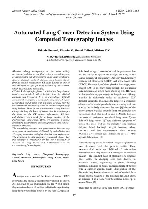 Pdf Automated Lung Cancer Detection System Using Computed Tomography Images