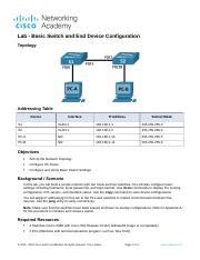 Lab Basic Switch And End Device Configuration Course Hero