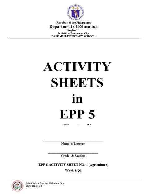 Epp 5 1st Quarter Activity Sheets Pdf Epp 5 1st Quarter Activity Sheets Pdf