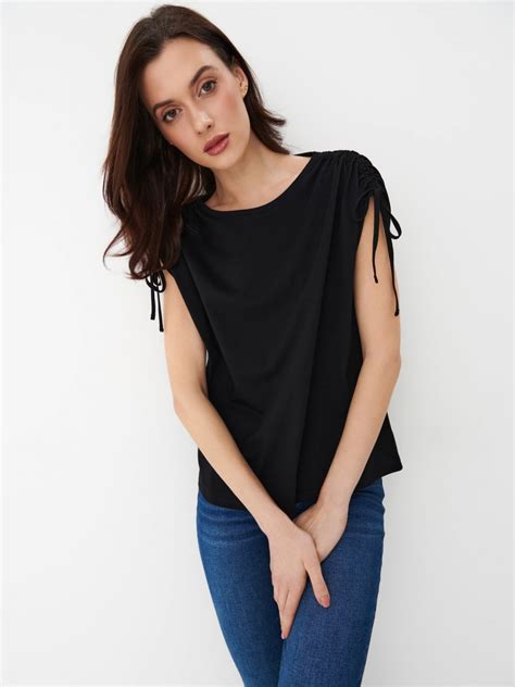 T Shirt Z Bawełny Kolor Czarny Mohito 5417u 99x