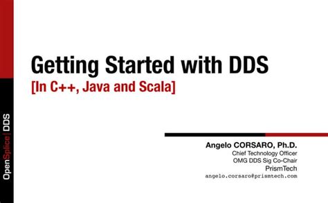Getting Started With Dds In C Java And Scala Pdf