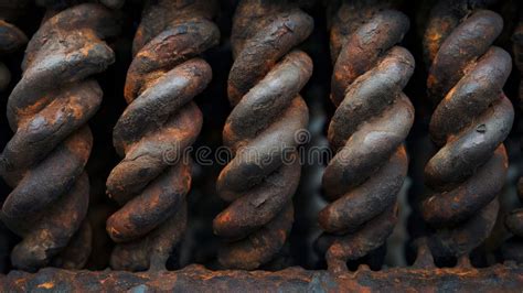 A Series Of Twisted Metal Wires That Are Rusted And Dirty Stock Photo Image Of Iron Brown