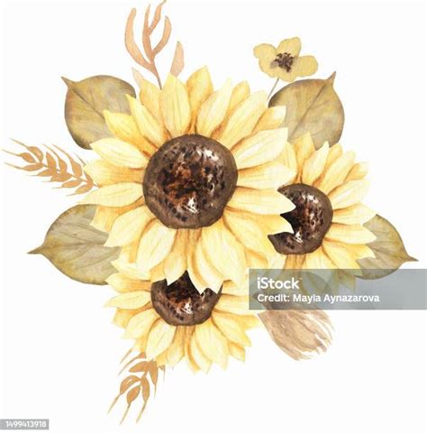 가을 해바라기 꽃다발 클립 아트 수채화 초원 꽃 인쇄 소박한 야생화 꽃다발 그림 가을 결혼식 초대장 베이비 샤워 로고 0명에 대한 스톡 벡터 아트 및 기타 이미지 Istock
