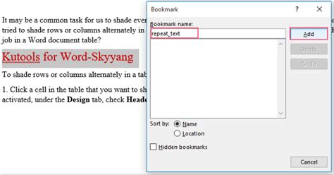 how to automatically insert the same text at multiple locations in a word document