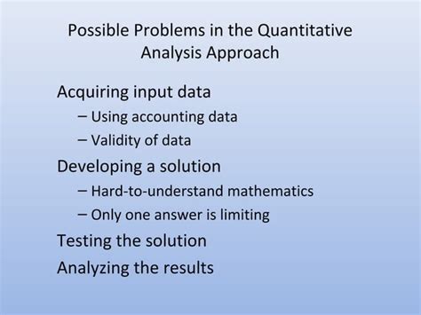 Chapter I Intro To Quantitative Analysis Ppt