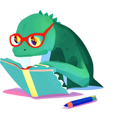 Dinosaur Reading A Book · Creative Fabrica