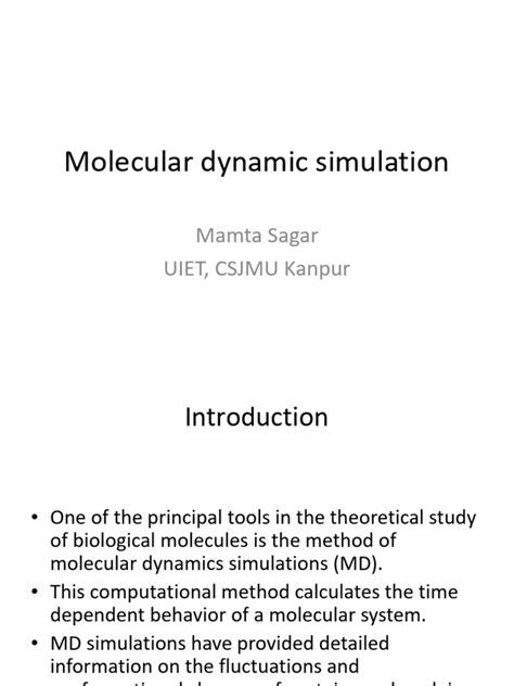 Simulation Pdf Molecular Dynamics Force Field Chemistry