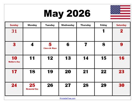 May 2026 Calendar Printable Free Printable Calendars