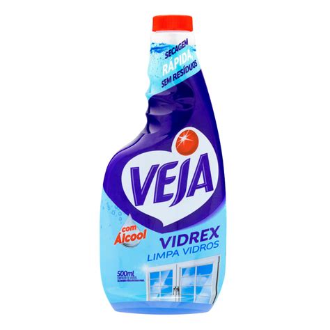 Limpa Vidros Veja Vidrex Com Álcool Refil 500ml Lojas Rede