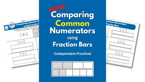 More Comparing Common Numerators Using Fraction Bars Sis For Teachers