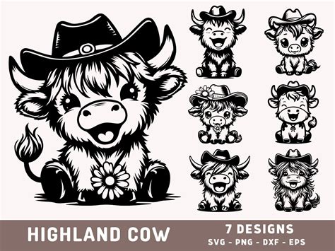 Highland Cow Svg Bundle Cute Cow Png Afbeelding Door Lemon Chili