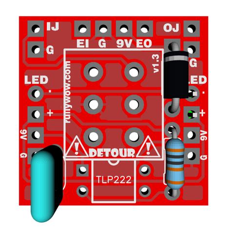 Detour Optical Bypass Pcb Rullywow Diy Guitar Pedal Pcb Store