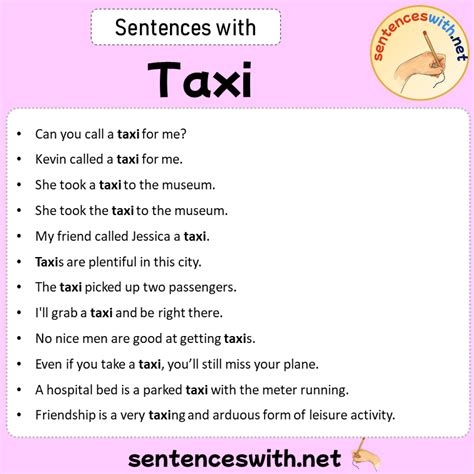 Sentences With Taxi Sentences About Taxi Sentenceswith Net