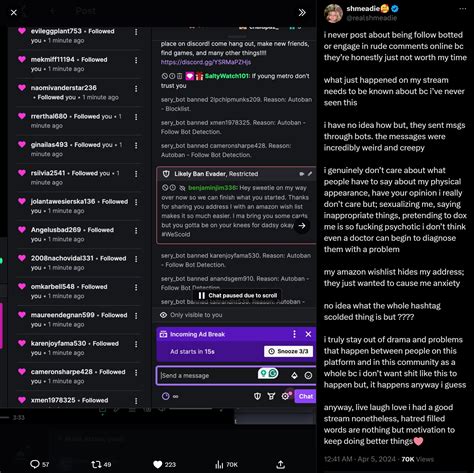 Twitch Streamer Shmeadies Encounter With Spam Bots And Toxicity