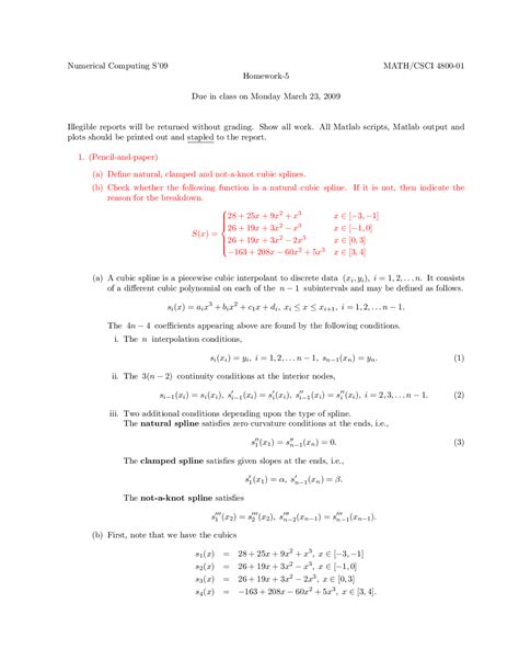 questions for assignment 5 numerical computing csci 4800 assignments computer science