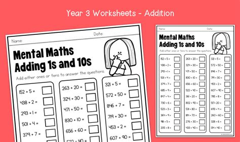 Year 3 Adding 1s And 10s Mental Maths Worksheets Ks2 Addition Primary Maths