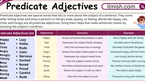 Predicate Adjective Examples