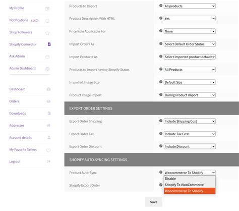 woocommerce marketplace shopify connector document