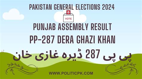Pp 287 Dera Ghazi Khan Final Result 2024 Winner Candidate Political