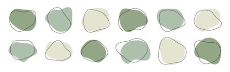 Premium Vector Organic Amoeba Blob Shape Abstract Green Color With Line