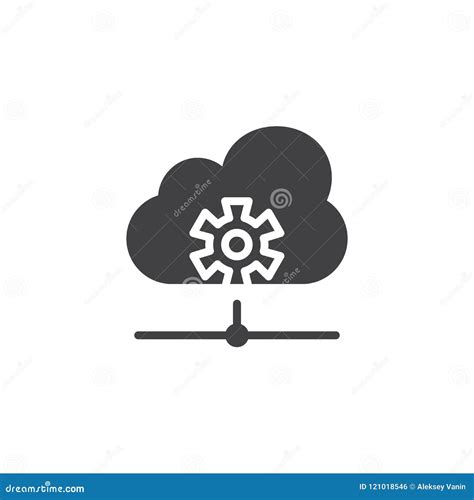 Cloud Computing Settings Vector Icon Stock Vector Illustration Of