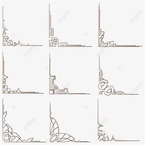 Luxury And Classic Set Of Border Corner Png Vector