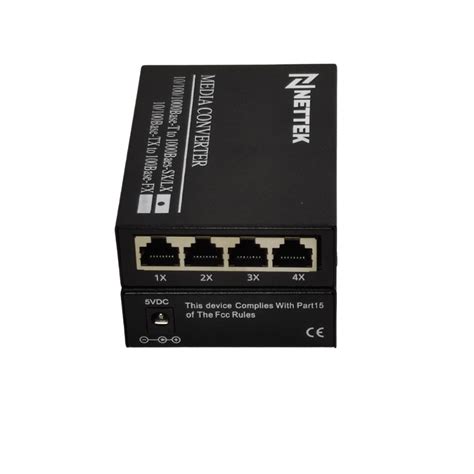 Bộ Chuyển đổi Quang điện 1 Sợi Quang Chế độ Singlemode Nettek Nt 1g4em Sc20b Nettek Việt Nam