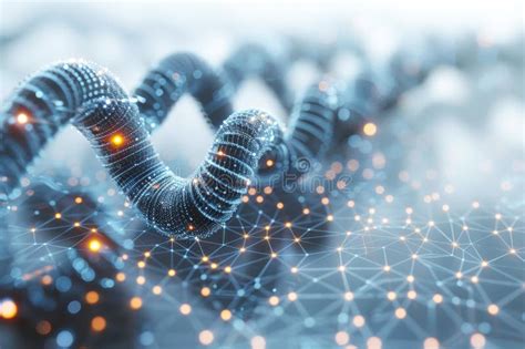 Abstract Representation Of A Digital Dna Strand With Glowing Connections Symbolizing Advanced